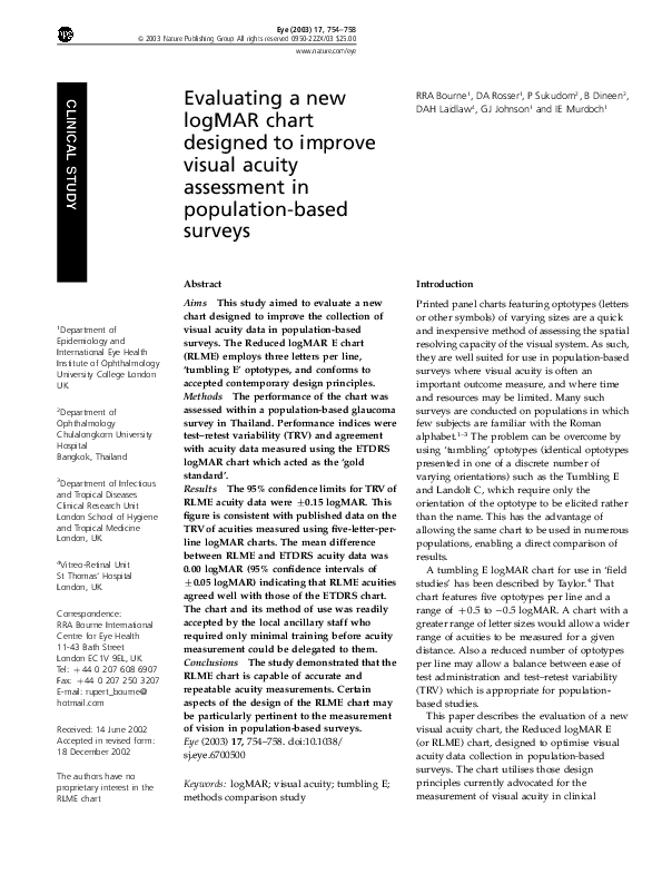 (PDF) Evaluating a new logMAR chart designed to improve visual acuity ...