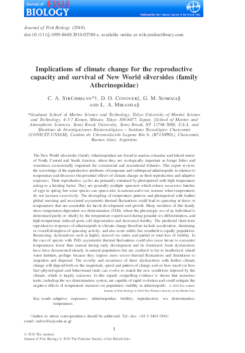 (PDF) Implications of climate change for the reproductive capacity and ...