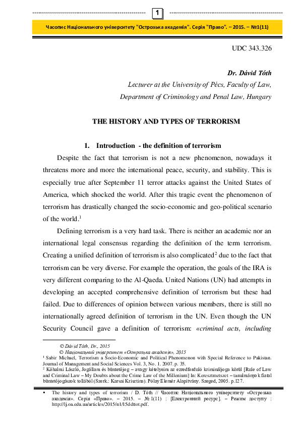 history of terrorism