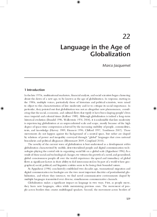 (PDF) Language and Globalization