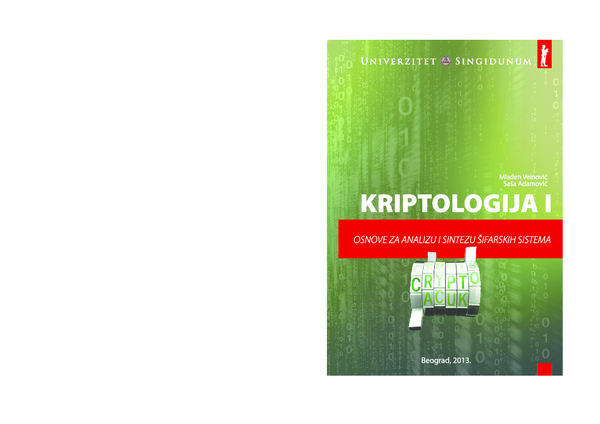 (PDF) Kriptologija 1 - Osnove za analizu i sintezu šifarskih sistema | Mladen Veinovic ...