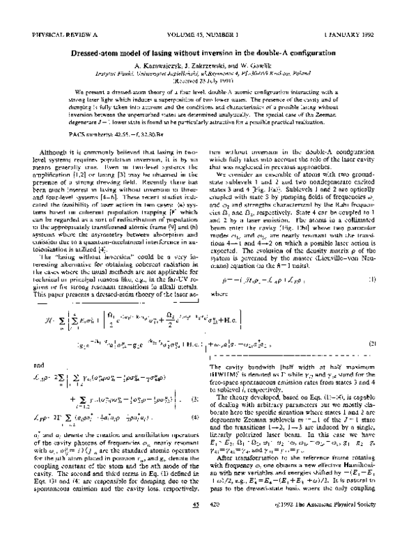 (PDF) Dressed-atom model of lasing without inversion in the double-A ...