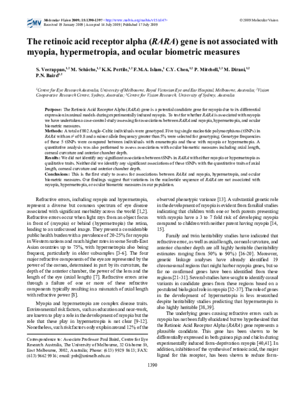 (PDF) The retinoic acid receptor alpha (RARA) gene is not associated ...