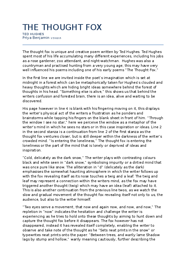 (DOC) THE THOUGHT FOX