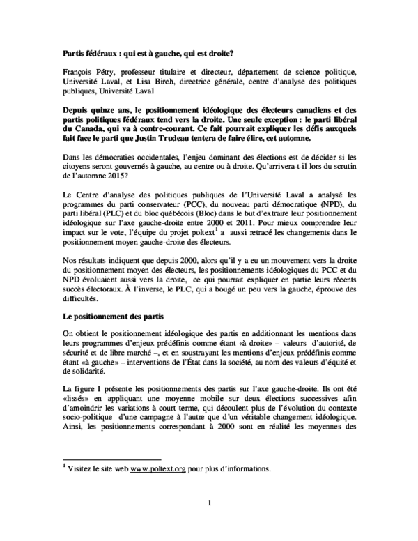 (PDF) With Lisa Birch. In Annick Poitras (ed.) L’état du Québec 2015 ...