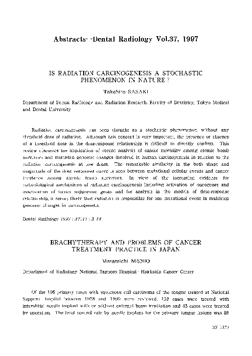 (PDF) Abstracts—Dental radiology Vol. 37, 1997