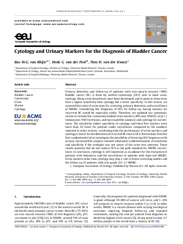 (PDF) Cytology and Urinary Markers for the Diagnosis of Bladder Cancer