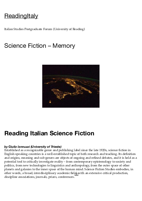 (PDF) Reading Italian Science Fiction