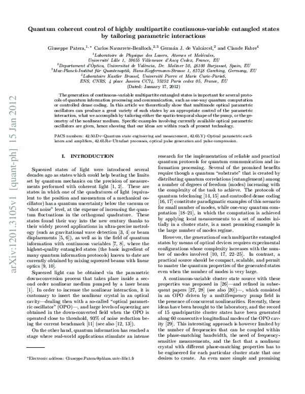 Pdf Quantum Coherent Control Of Highly Multipartite Continuous Variable Entangled States By