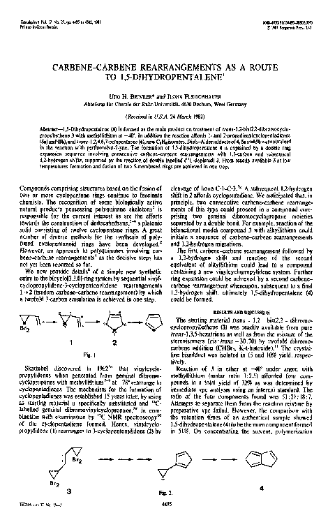 (PDF) Carbene-carbene rearrangements as a route to 1,5-dihydropentalene