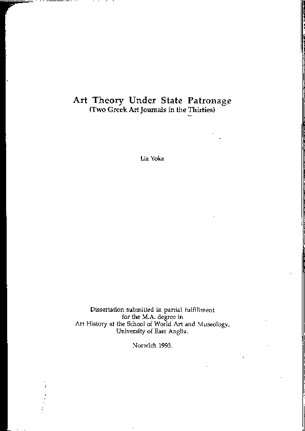 (PDF) Nationalized Art under State Patronage in the 1930s: Τρίτο Μάτι ...