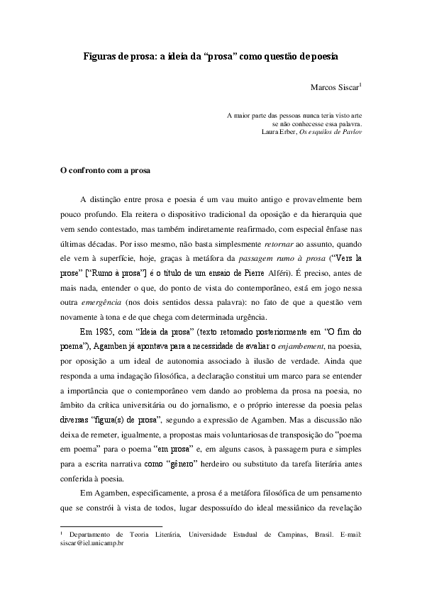 (PDF) Figuras de prosa: a ideia da prosa como questão de poesia