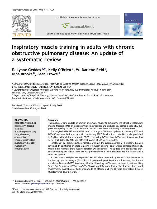 (PDF) Inspiratory muscle training in adults with chronic obstructive ...