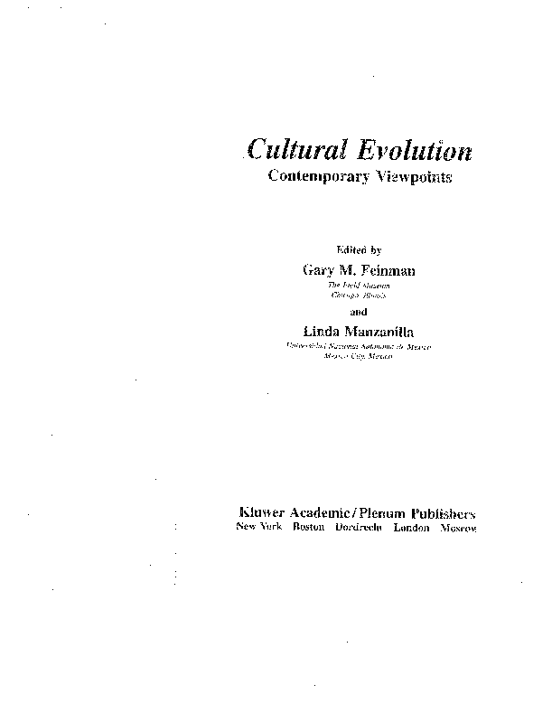 (PDF) Cultural Evolutionary Approaches and Archaeology: Past, Present ...