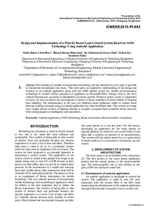 (DOC) Design and Implementation of a Priority Based Load Control System ...