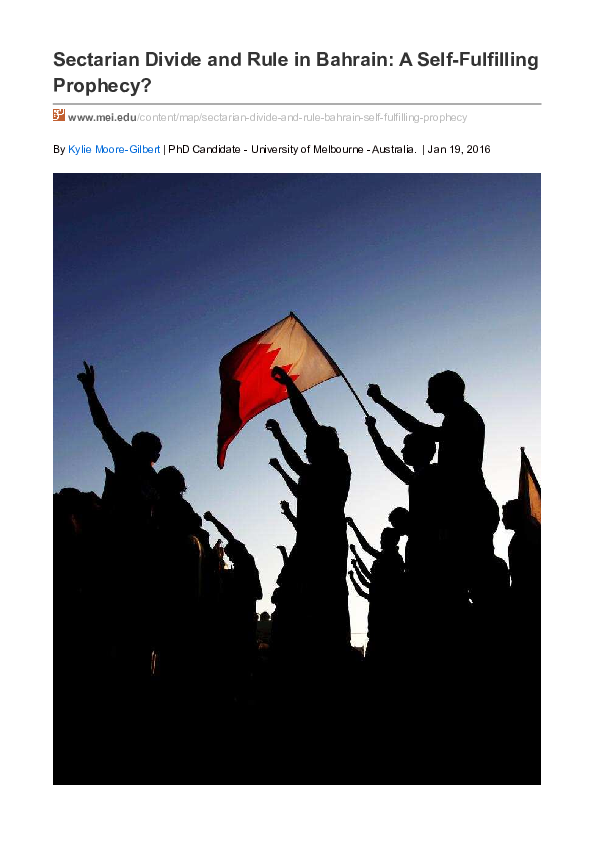 (PDF) Sectarian Divide and Rule in Bahrain: A Self-Fulfilling Prophecy?