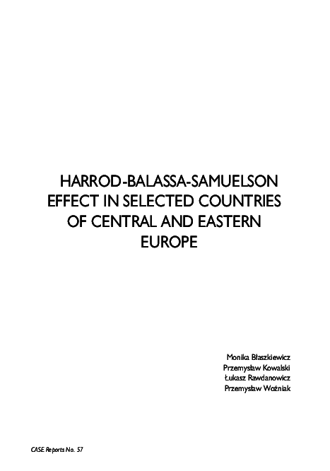 (PDF) Harrod-Balassa-Samuelson Effect in Selected Countries of Central ...