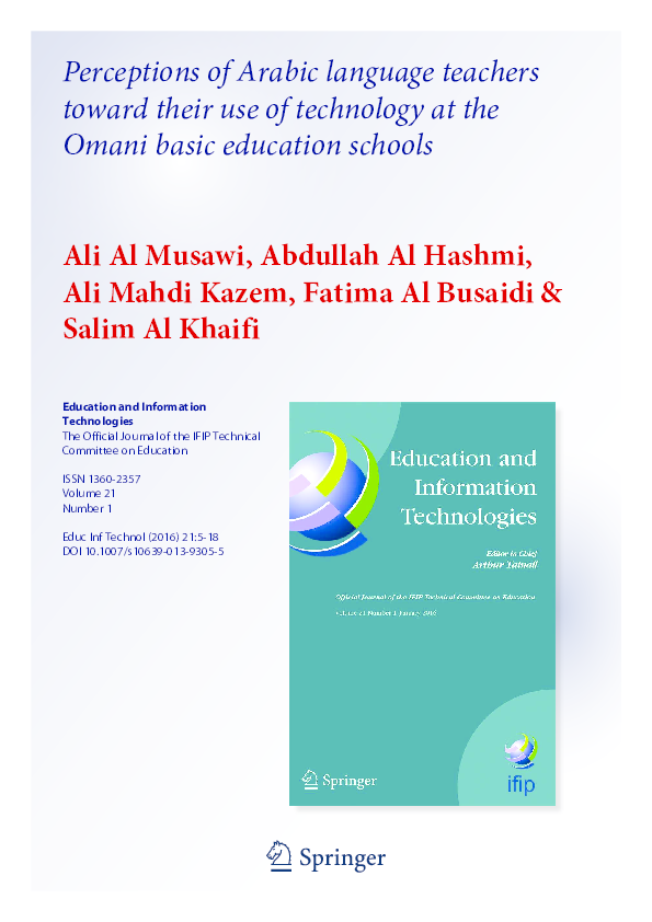 (PDF) Perceptions of Arabic language teachers toward their use of ...