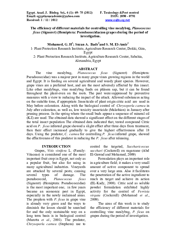 (PDF) The efficiency of different materials for controlling vine ...