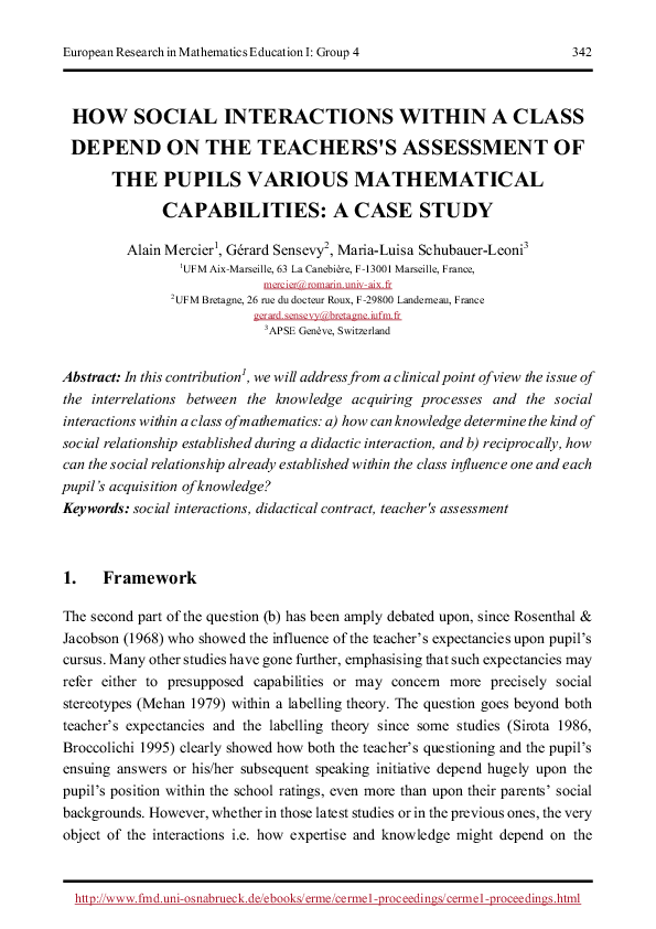 (PDF) How social interactions within a class depend on the teacher’s ...