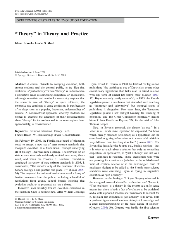 (PDF) “Theory” in Theory and Practice