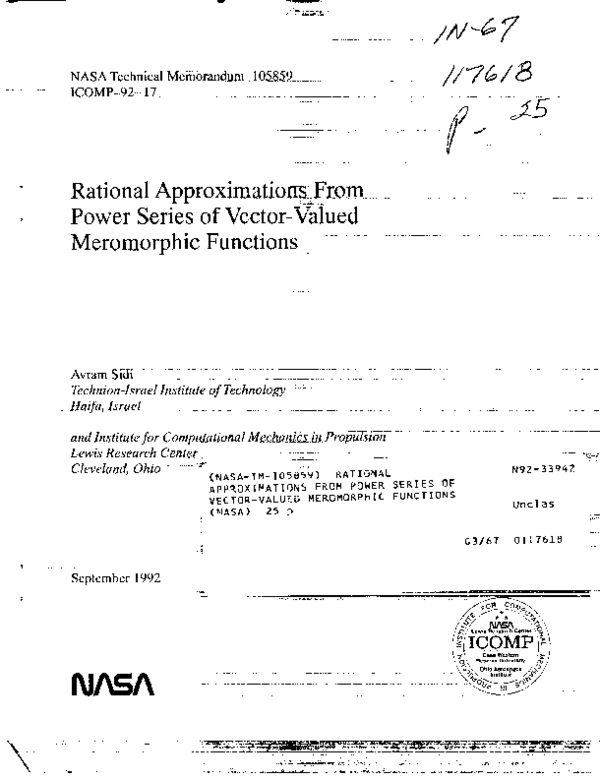 (PDF) Rational Approximation_From ...... Power Series of Vector-Valued