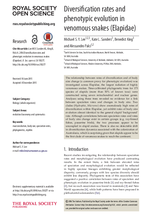 (PDF) Lee, M.S.Y., Sanders, K.L., King, B. and Palci, A. (2016 ...