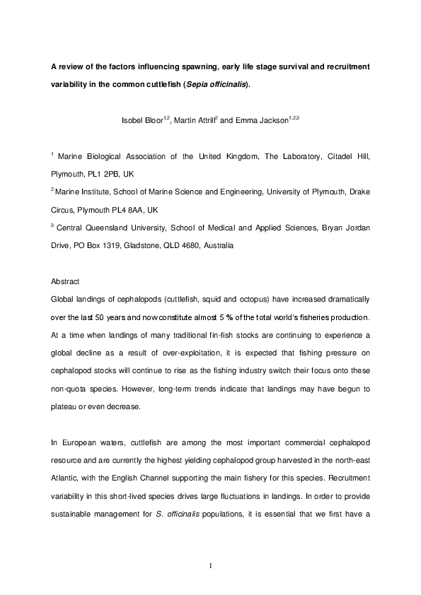 (PDF) A Review of the Factors Influencing Spawning, Early Life Stage ...