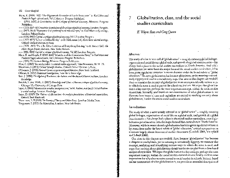 (PDF) Globalization, Class and the Social Studies Curriculum