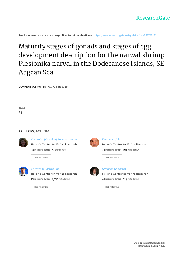 (PDF) Maturity stages of gonads and stages of egg development ...