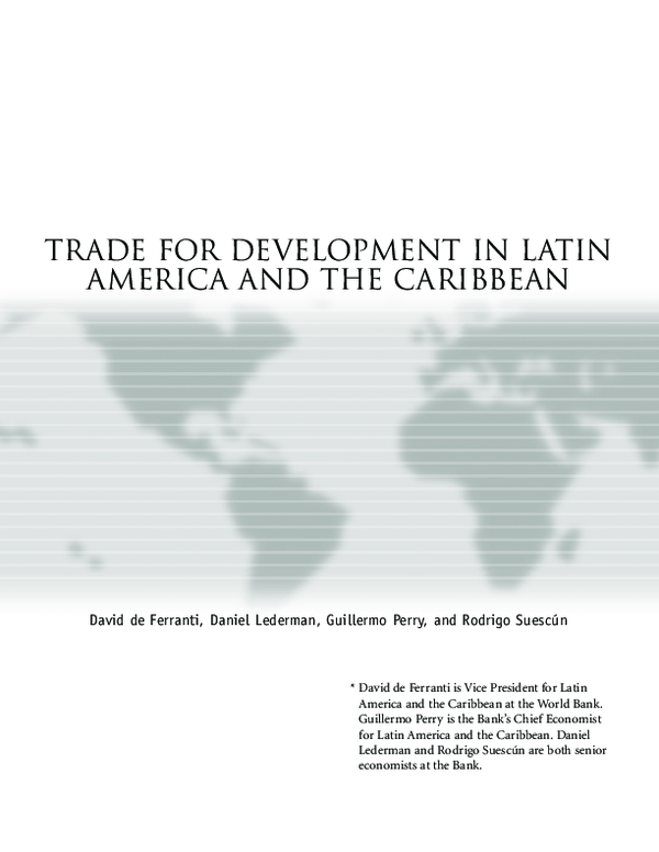 (PDF) Trade for Development in Latin America and the Caribbean