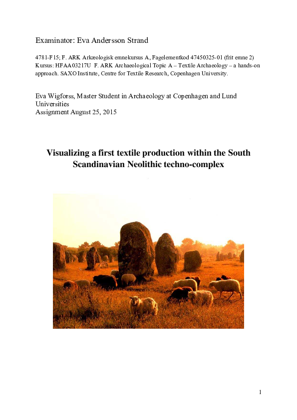 (PDF) Visualizing a first textile production within the South ...