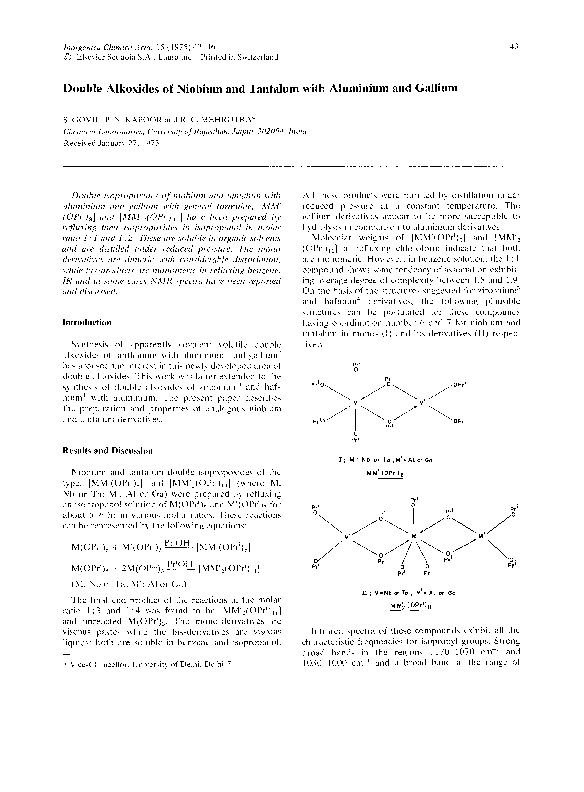 (PDF) Niobium and Tantalum Double Alkoxides with Ga/Al