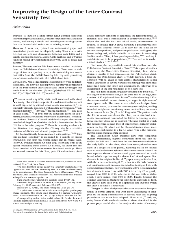 (PDF) Improving the Design of the Letter Contrast Sensitivity Test