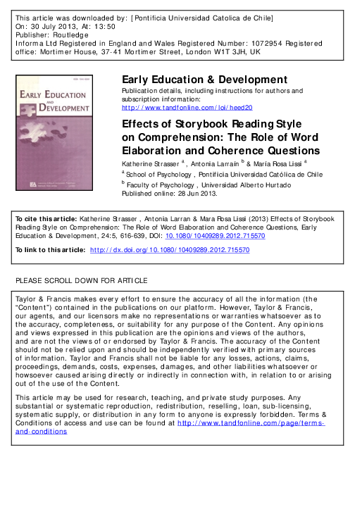 (PDF) Effects of Storybook Reading Style on Comprehension: The Role of ...