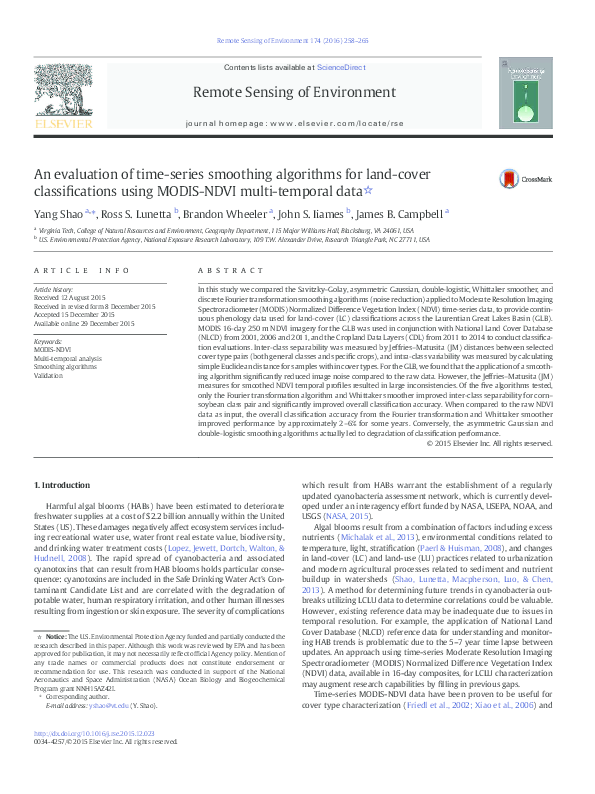 (PDF) An evaluation of time-series smoothing algorithms for land-cover ...