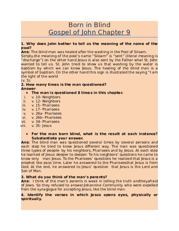 (DOC) Gospel of John chapter 9