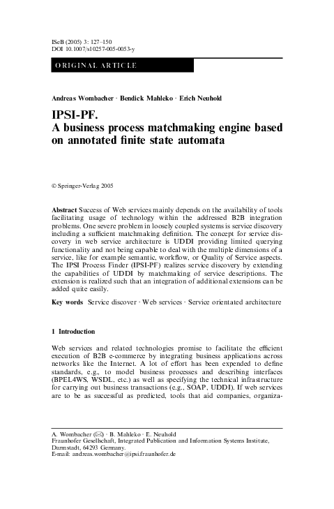 (PDF) IPSI-PF.A business process matchmaking engine based on annotated finite state automata ...