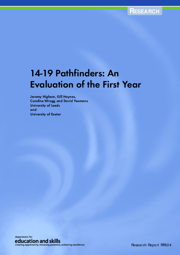 (PDF) 14-19 Pathfinders: An Evaluation of the First Year