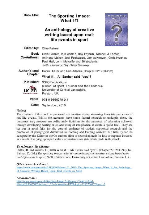 (PDF) Robin Rutter and Iain Adams (2010) What if… Ali Bacher said “yes ...