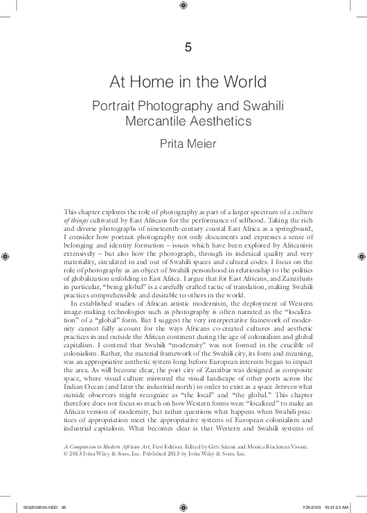 At Home in the World: Portrait Photography and Swahili Mercantile ...