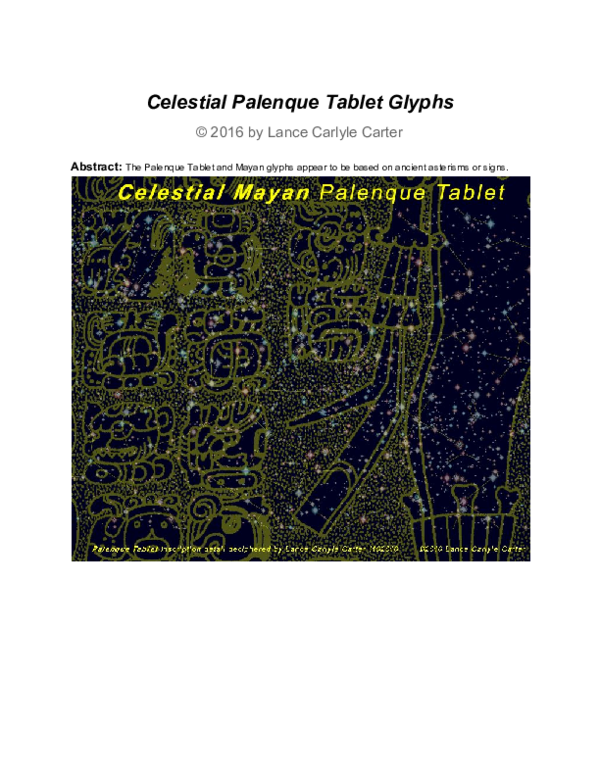 (PDF) Celestial Palenque Tablet Glyphs