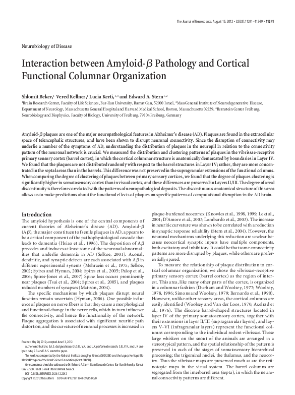 (PDF) Neurobiology of Disease Interaction between Amyloid-Pathology and ...