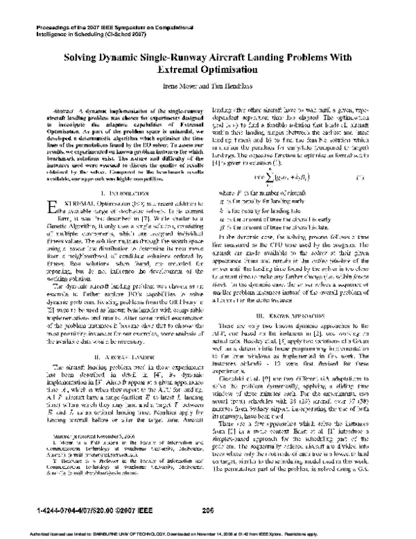 (PDF) Solving Dynamic Single-Runway Aircraft Landing Problems With ...