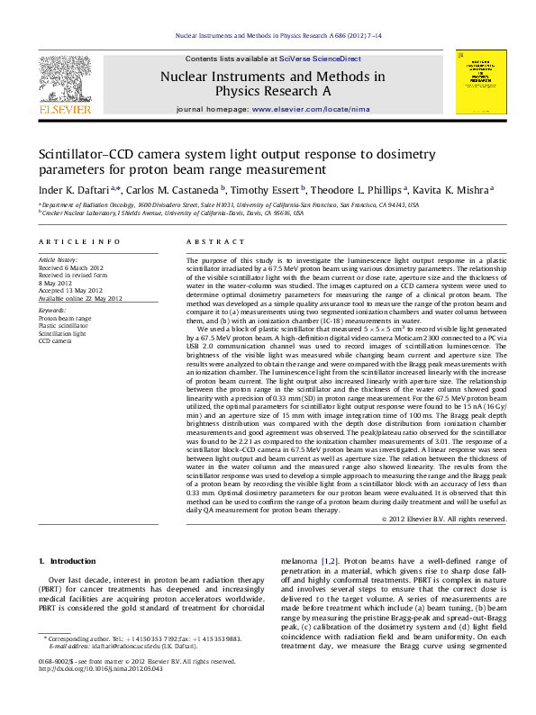 (PDF) Scintillator–CCD camera system light output response to dosimetry ...
