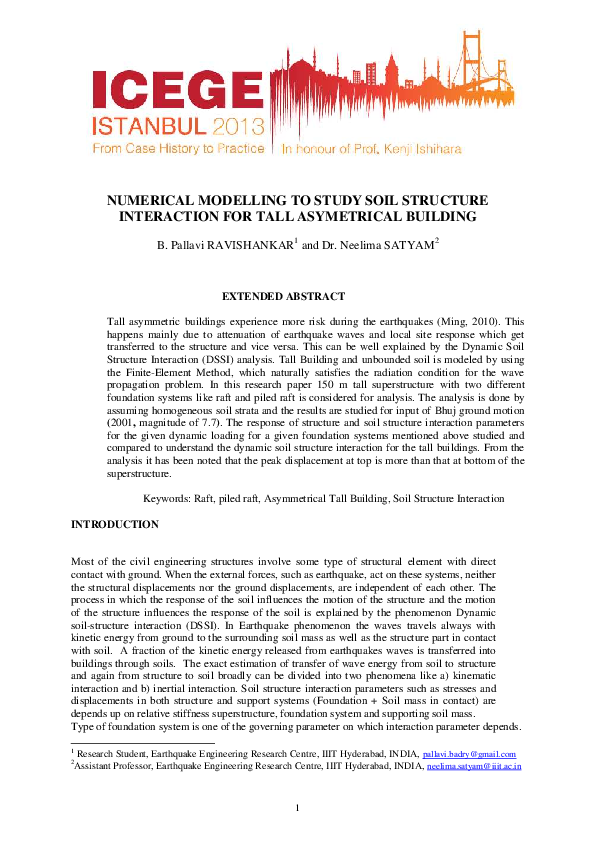 (PDF) NUMERICAL MODELLING TO STUDY SOIL STRUCTURE INTERACTION FOR TALL ASYMMETRICAL BUILDING