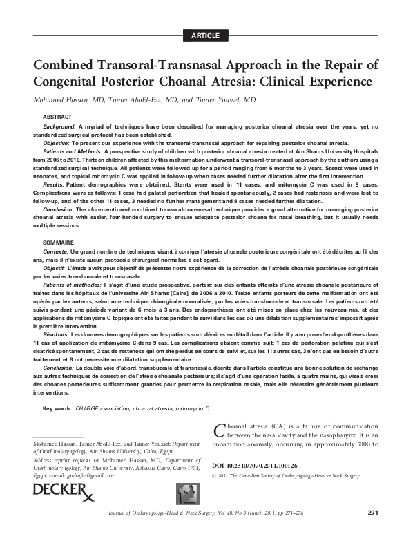 (PDF) Combined transoral-transnasal approach in the repair of ...