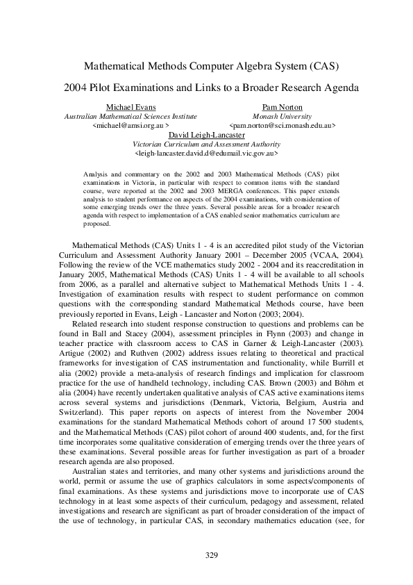 Pdf Mathematical Methods Computer Algebra System Cas 2004 Pilot