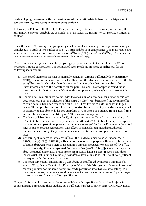 (PDF) Status of progress towards the determination of the relationship ...