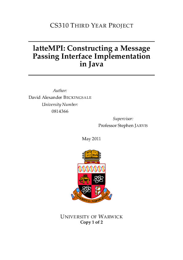 (PDF) latteMPI: Constructing a Message Passing Interface Implementation in Java